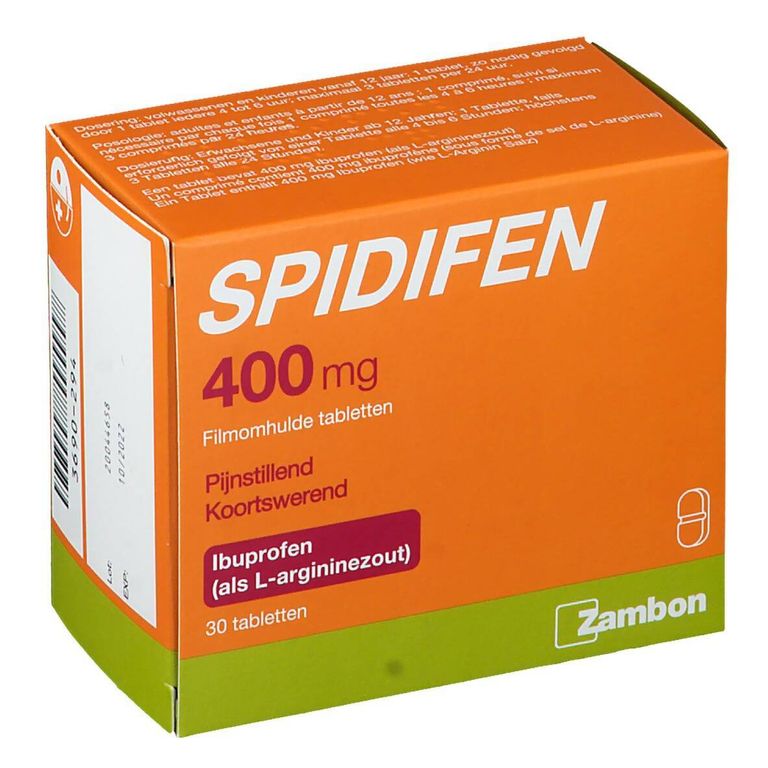 SPIDIFEN 400 mg Ibuprofène | Douleur & Fièvre 30 pc(s) - Farmaline