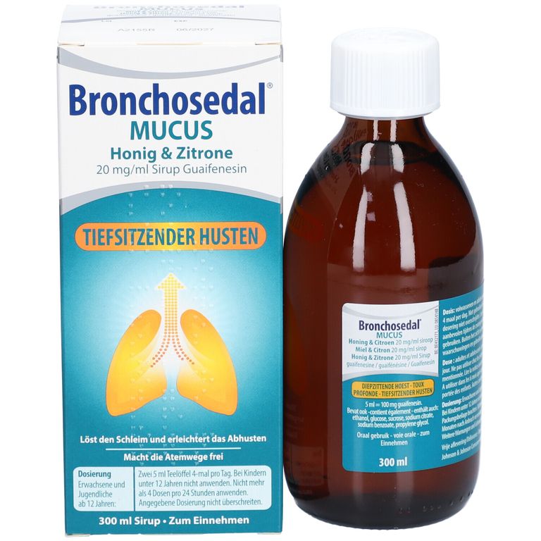 Bronchosedal® Mucus Miel & Citron 20mg/ml Sirop 300 ml - Farmaline