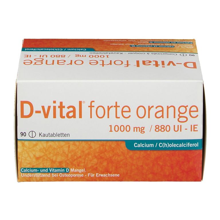 D-vital Forte Sinaas 1000mg/880IE Calcium 90 St - Farmaline