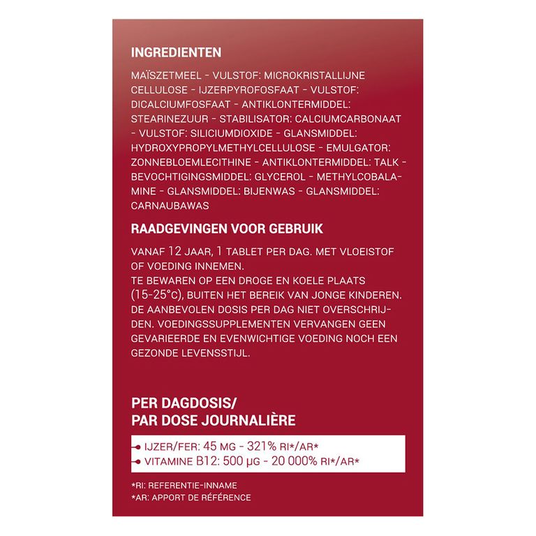 FerixX Ultra 45 Ijzer - Vitamine B12 30 St - Farmaline