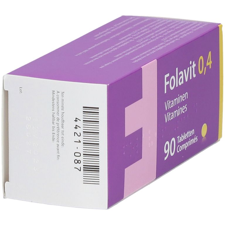 Folavit 0,4 mg | Essentieel Foliumzuur 90 St - Farmaline