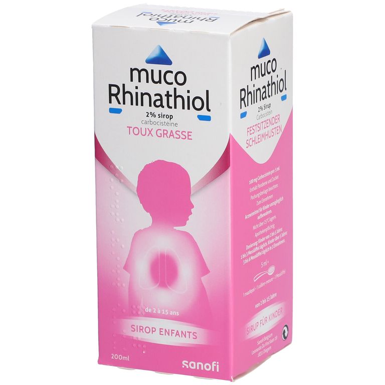 Muco Rhinathiol 2% | Sirop Toux Grasse | Enfant 200 ml - Farmaline