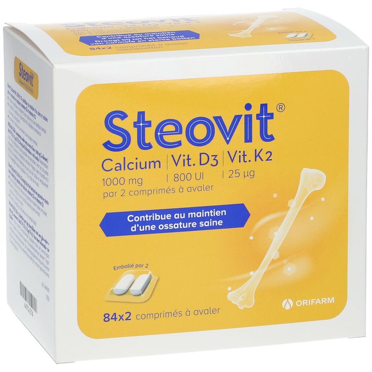 Steovit® Calcium - Vitamine D3 - Vitamine K2 84x2 St - Farmaline