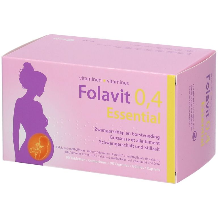 Folavit 0,4 Essential | Acide folique - Iode - Vitamine D3 - Oméga 3 ...