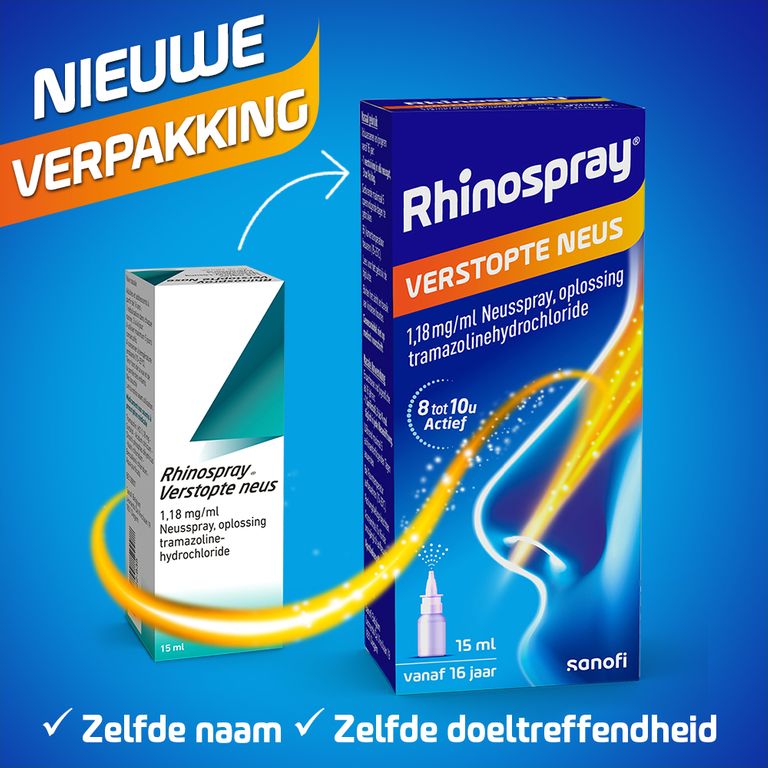 Rhinospray® Verstopte Neus 1,18 mg/ml | Neusspray | 8 tot 10 uur actief ...