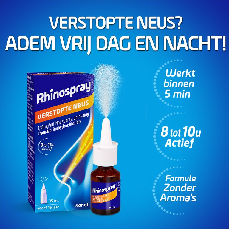 Rhinospray® Verstopte Neus 1,18 mg/ml | Neusspray | 8 tot 10 uur actief ...