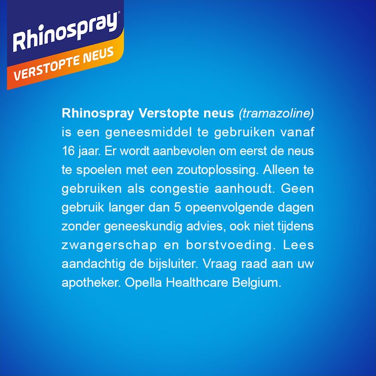 Rhinospray® Verstopte Neus 1,18 mg/ml | Neusspray | 8 tot 10 uur actief ...