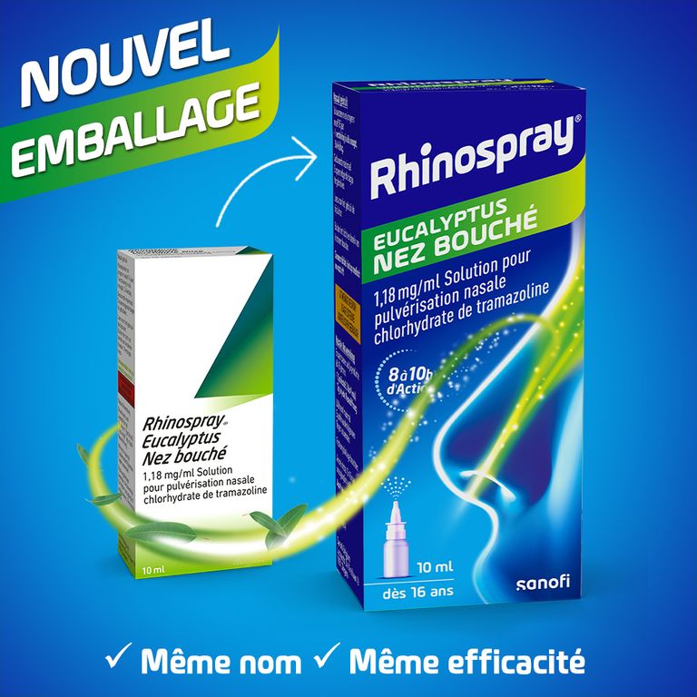 Rhinospray® Eucalyptus Nez Bouché 1,18 mg/ml | Spray Nasal | 8 à 10 ...