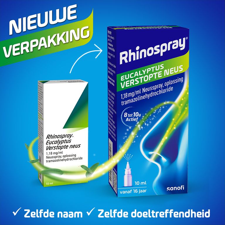 Rhinospray® Eucalyptus Verstopte Neus 1,18 mg/ml | Neusspray | 8 tot 10 ...