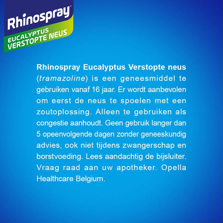 Rhinospray® Eucalyptus Verstopte Neus 1,18 mg/ml | Neusspray | 8 tot 10 ...