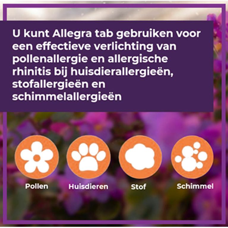 Allegra tab 120 mg | Allergie | Niet-slaapverwekkend Antihistaminicum ...