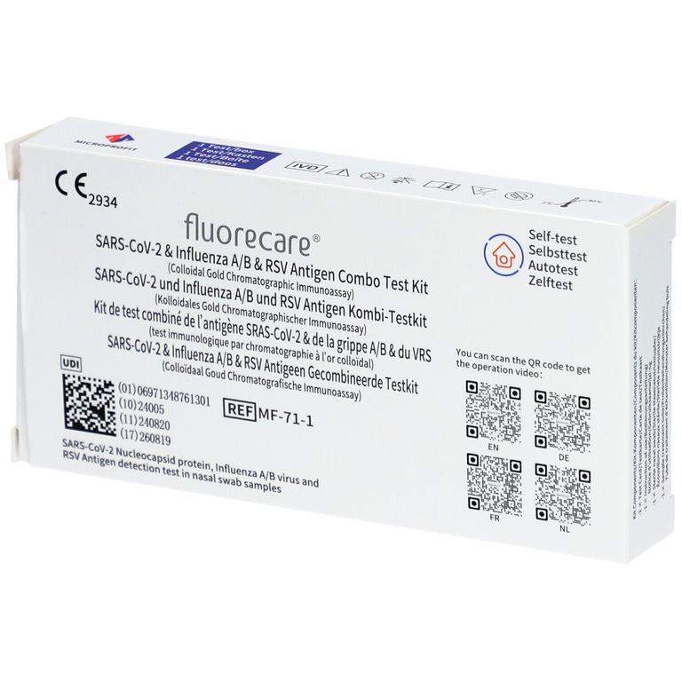 fluorecare® SARS-CoV-2 & Influenza A/B & RSV Antigen Combo Test Kit 1 ...