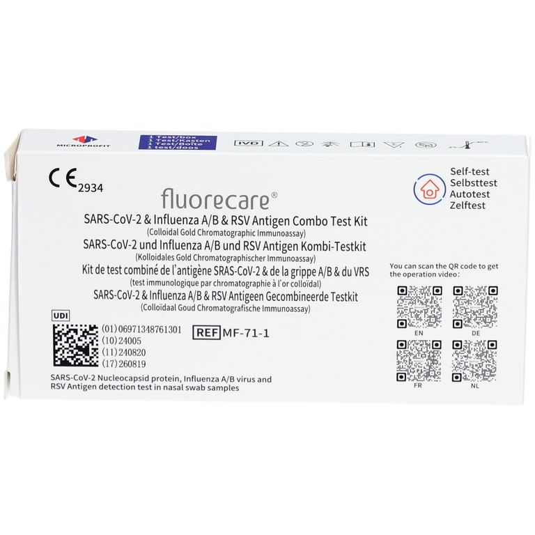 fluorecare® SARS-CoV-2 & Influenza A/B & RSV Antigen Combo Test Kit 1 ...
