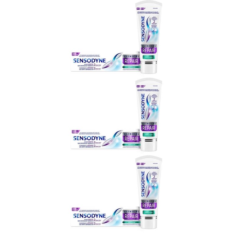 Sensodyne Clinical Repair Deep Clean 3x75 ml - Farmaline