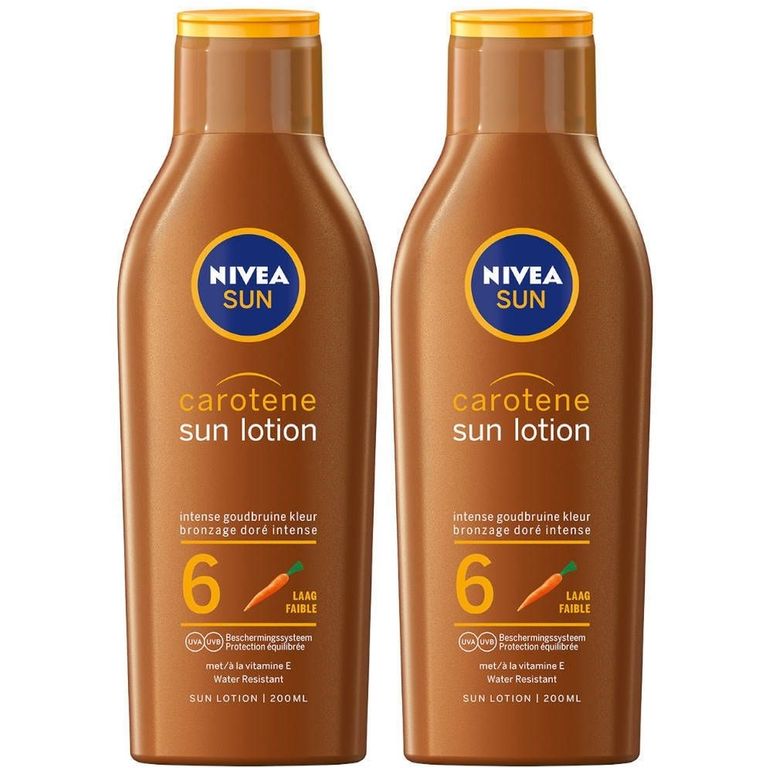 Nivea Sun Carotene Lotion SPF6 2x200 ml - Farmaline
