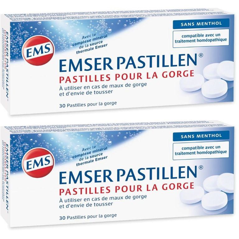 Rhinicur Emser Pastillen® Pastilles pour la Gorge Sans Menthol 2x30 pc ...