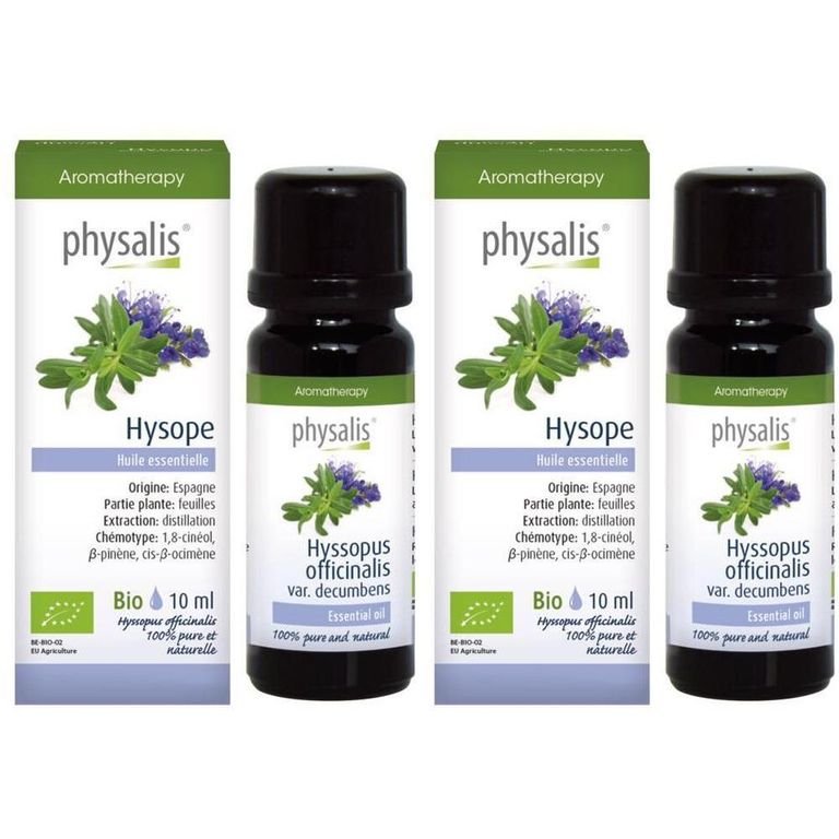 Physalis® Hysope Huile Essentielle Bio 2x10 ml - Farmaline