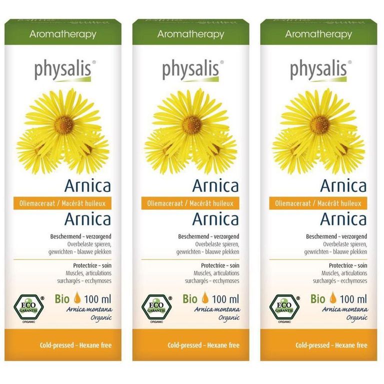 Physalis® Arnica Plantaardige olie Bio 3x100 ml - Farmaline