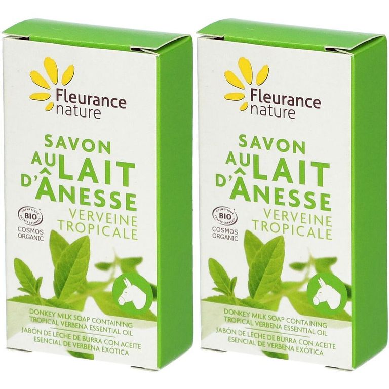 Fleurance Nature Donkey Milk Soap Tropical Verbena Bio 2x100 g - Farmaline