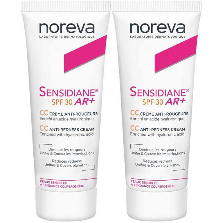 Noreva Sensidiane AR+ CC Anti-Redness Cream SPF30 2x40 ml - Farmaline
