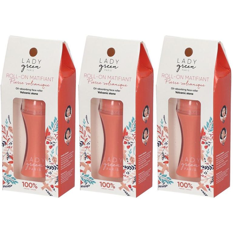 Lady Green Volcanic Stone Oil-Absorbing Face Roller 3x1 St - Farmaline