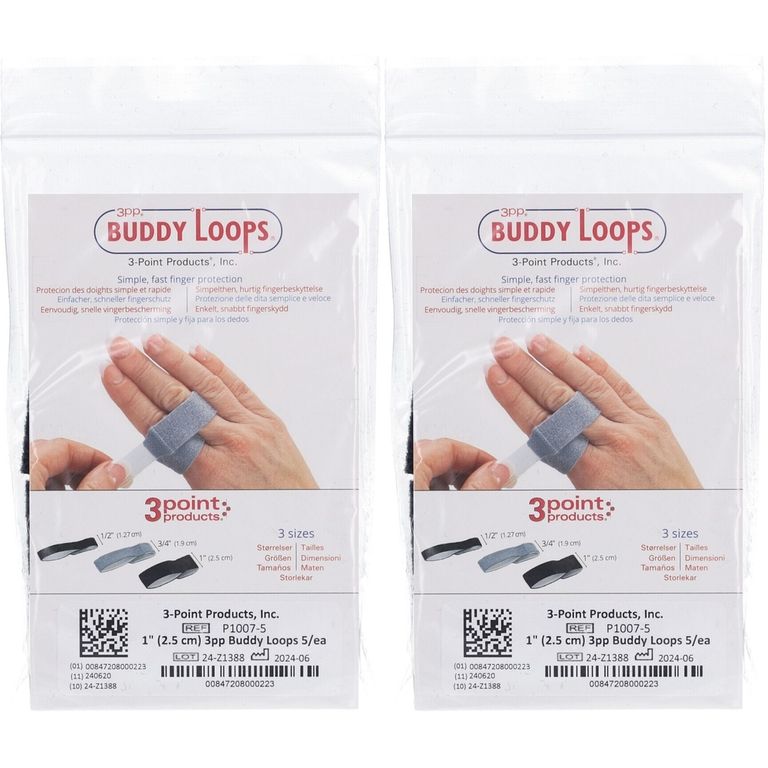3PP Buddy Loops 1" 2.50cm breit schwarz 5 Stk x2 2x5 St - Farmaline