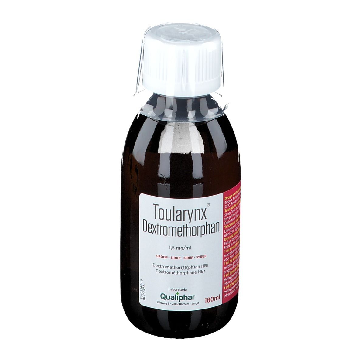 Toularynx Dextromethorphan Sirop Toux Sèche 180 ml - Farmaline