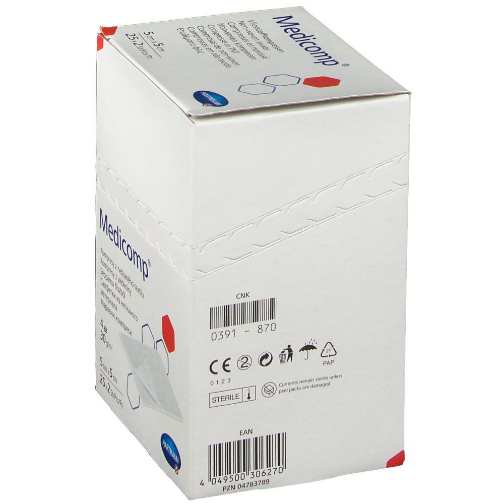 Hartmann Medicomp Steriel Kompres 4 Lagen 5 x 5cm 421721 2x25 St ...