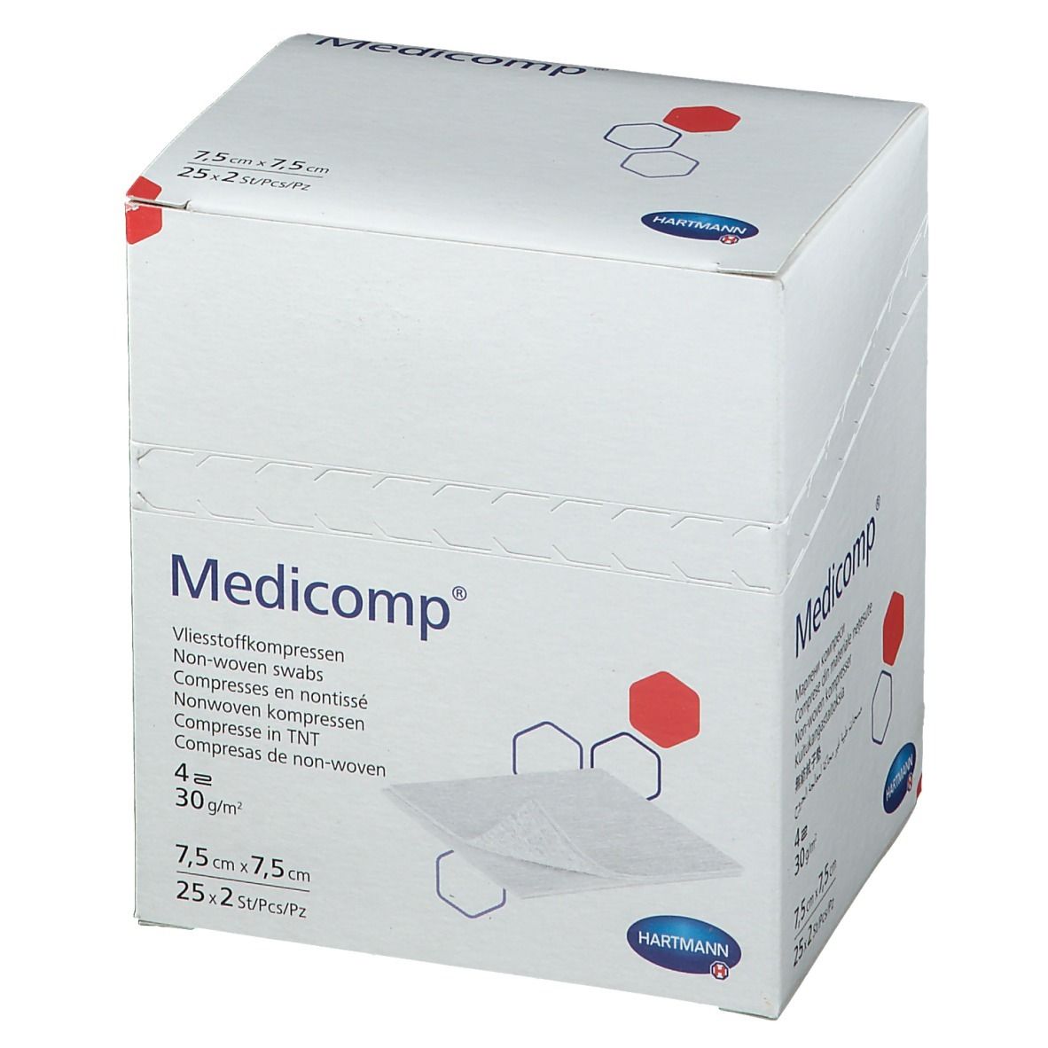 Hartmann Medicomp Stérile Compresse 4 Plis 7.5 x 7.5cm 421723 50 pc(s ...