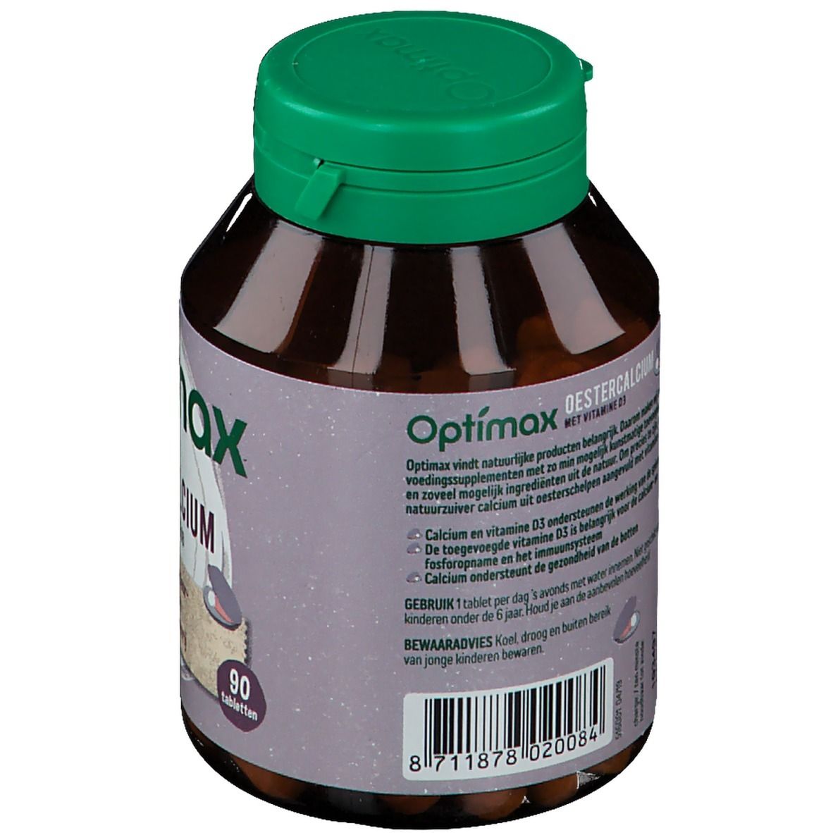 Optimax Oesterkalk 1200 mg 90 St - Farmaline