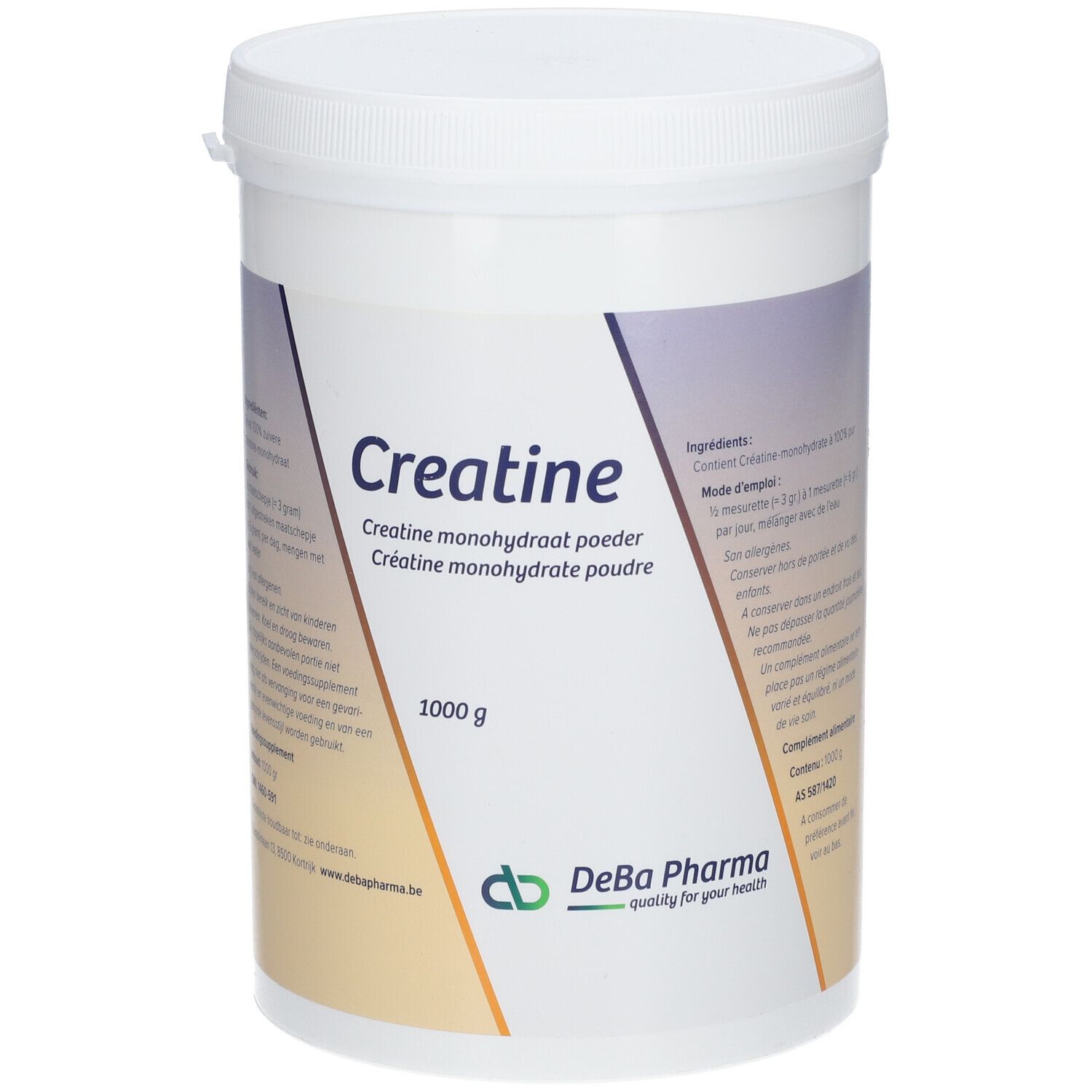DeBa Pharma Creatine Monohydraat Poeder Oplosbaar 1 kg - Farmaline