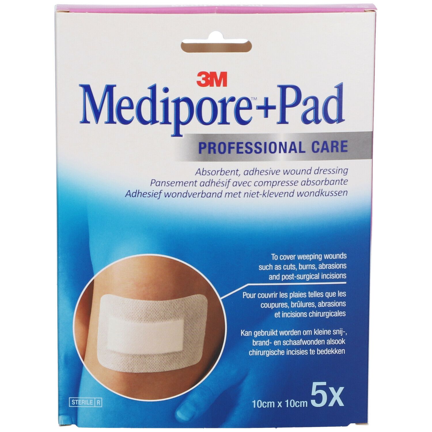 3M Medipore + Pad Sparadrap Avec Compresse Absorbante 10cm X 10cm ...