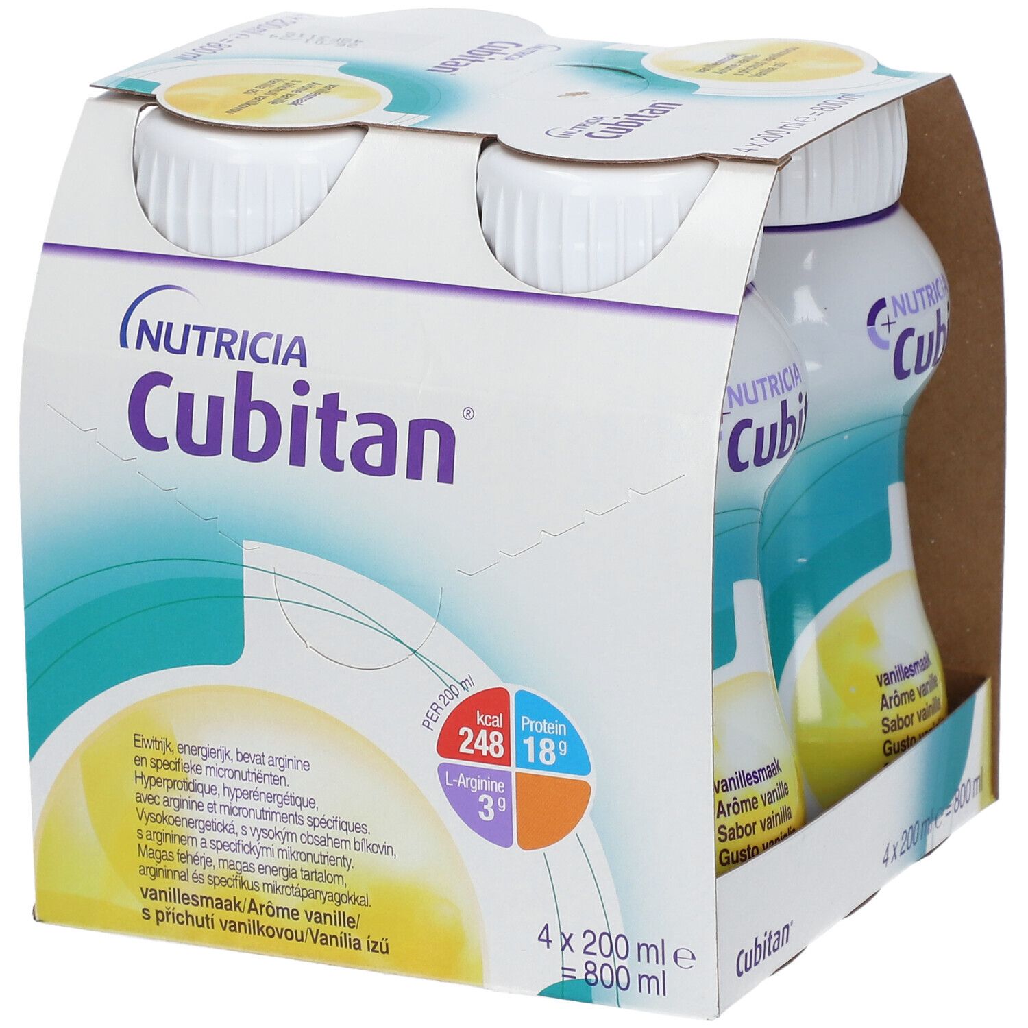 Cubitan Vanille 4x200 ml - farmaline.be