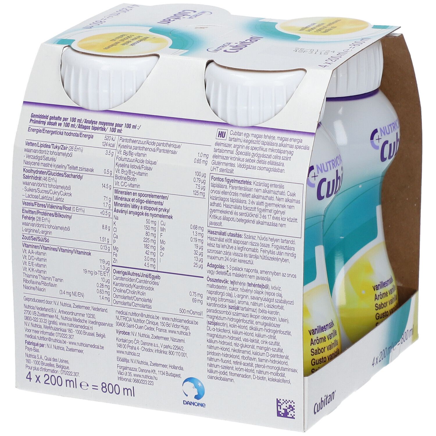 Cubitan Vanille 4x200 ml - farmaline.be