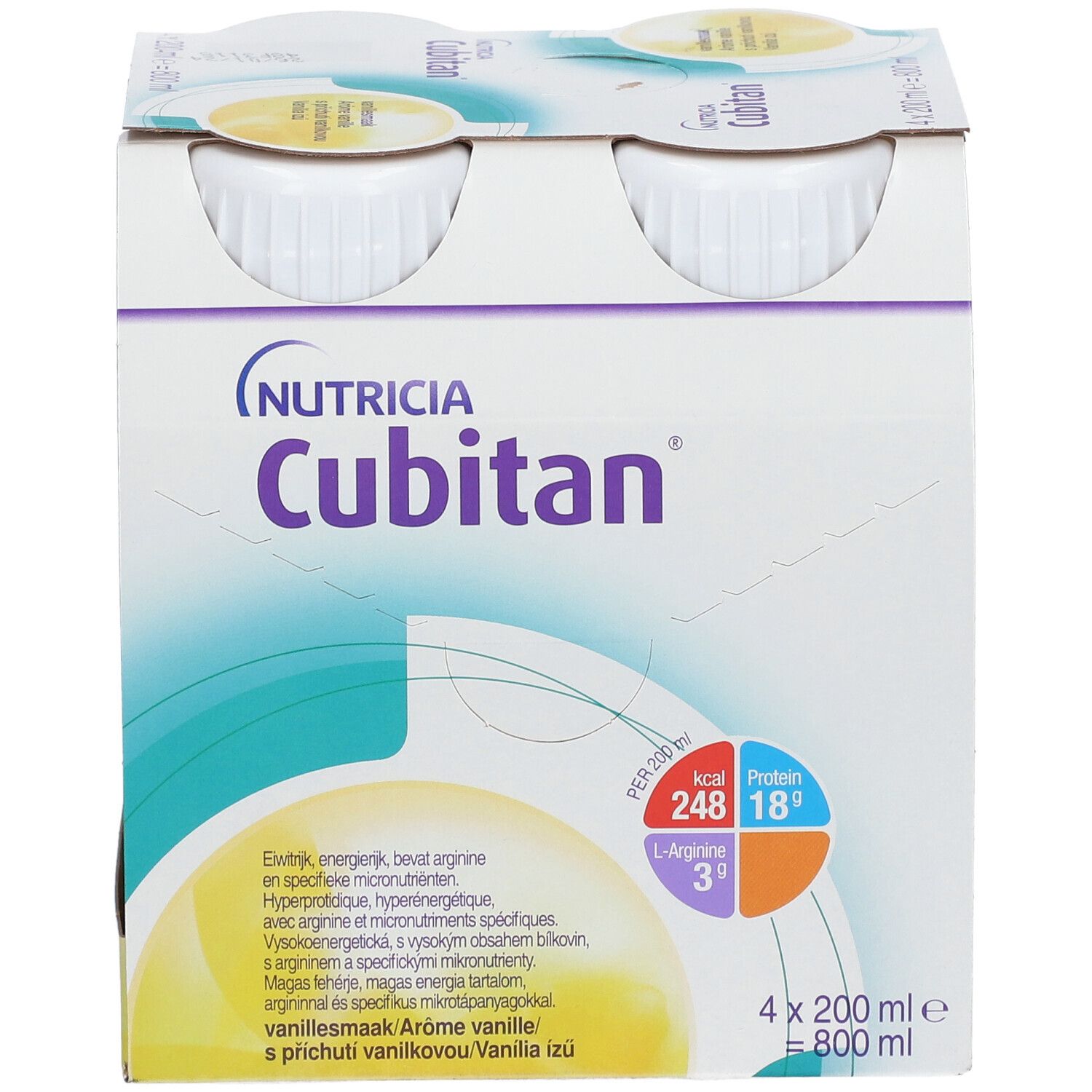 Cubitan Vanille 4x200 ml - farmaline.be