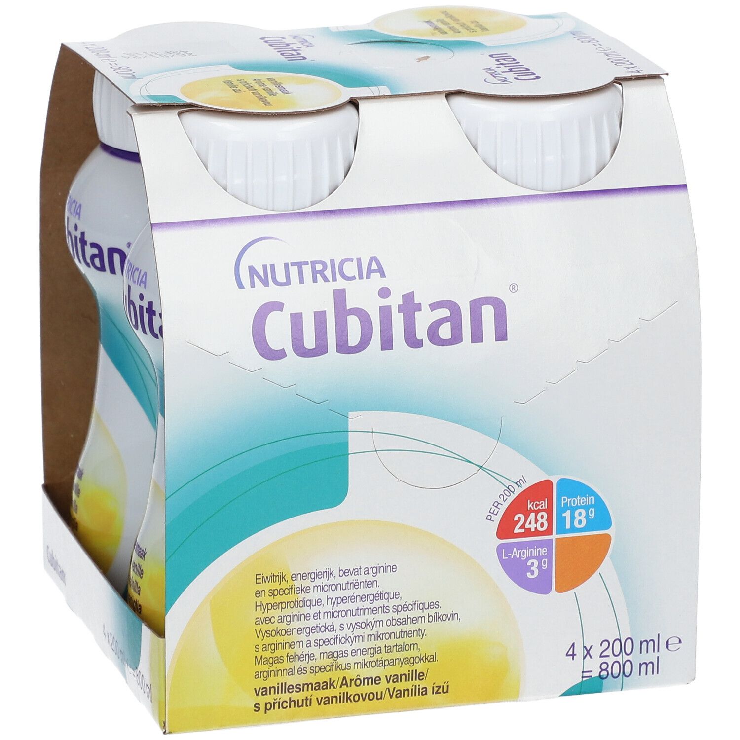 Cubitan Vanille 4x200 ml - farmaline.be