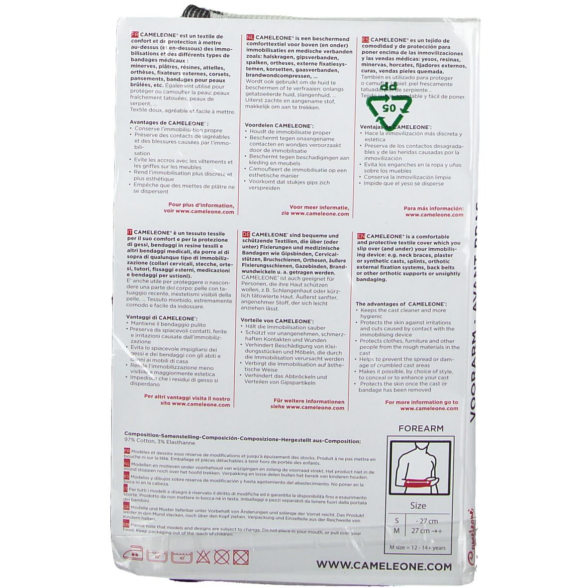 Cameleone Voorarm Open Duim Koe M 1 St - Farmaline