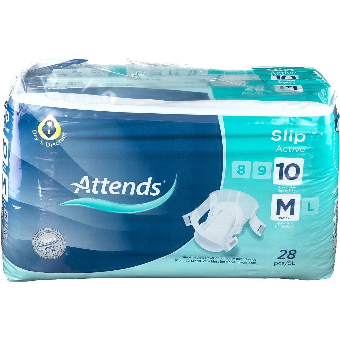 Attends® Slip Active 10 Medium 28 pc(s) - Farmaline