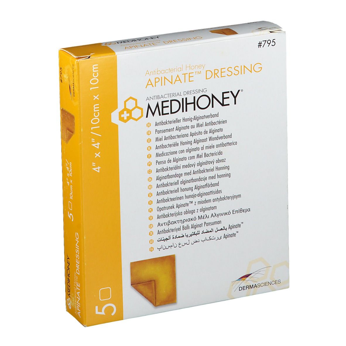 Medihoney Apinate Alginate Pansement 10cm x 10cm 5 pc(s) - Farmaline