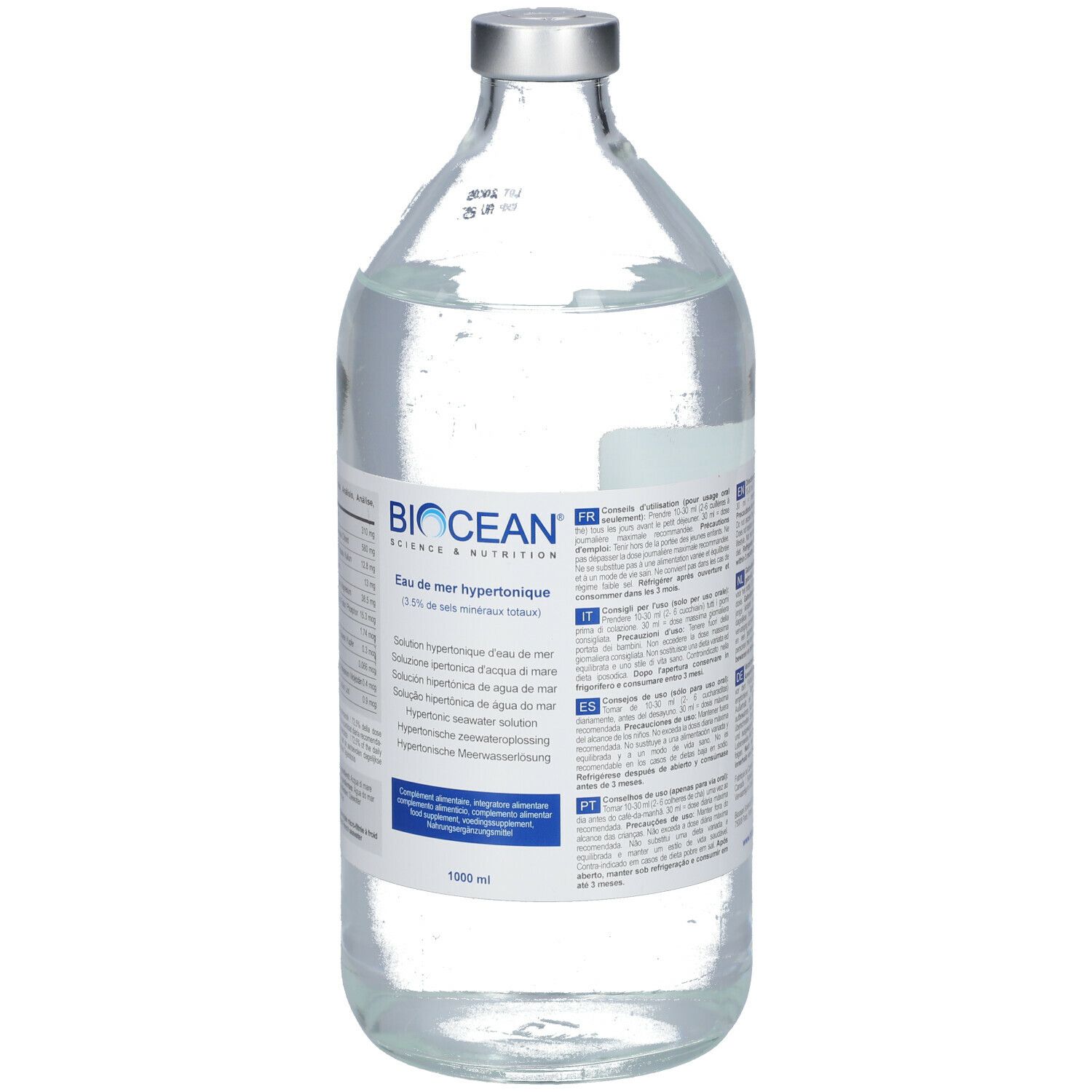 Biocean Hypertonisch Zeewater 1 l - Farmaline