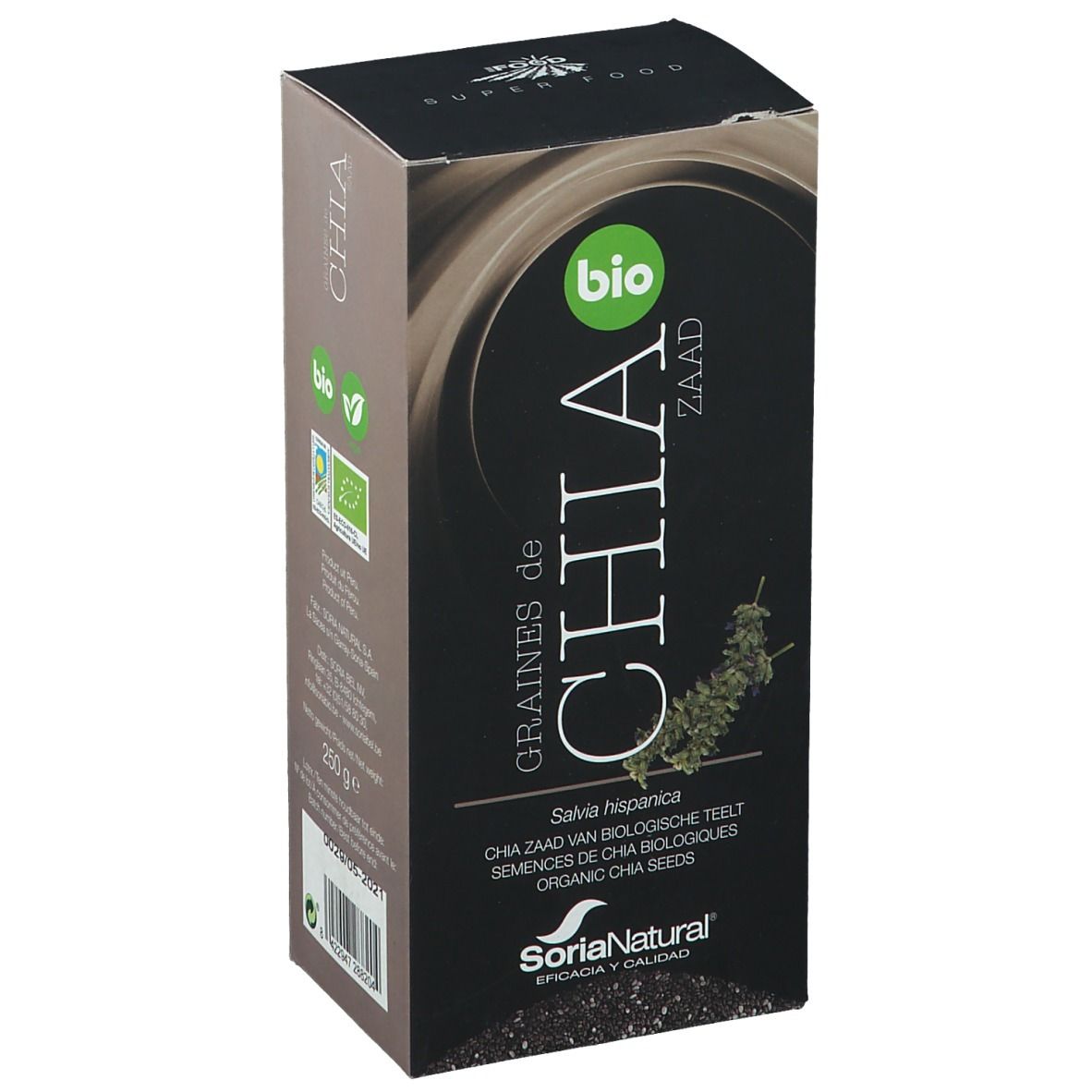 Soria Natural Chia Zaadjes 250 g - Farmaline