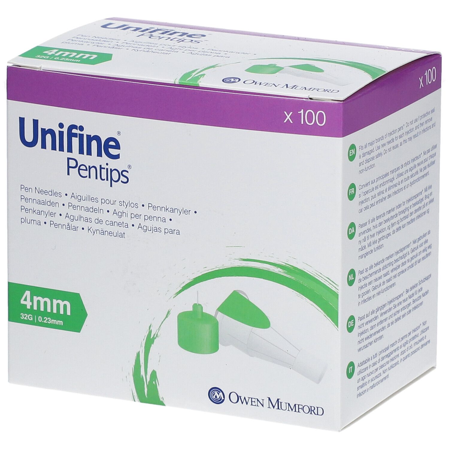 Unifine Pentips Aiguille Stérile 32g 4mm AN3541 100 pc(s) - Farmaline
