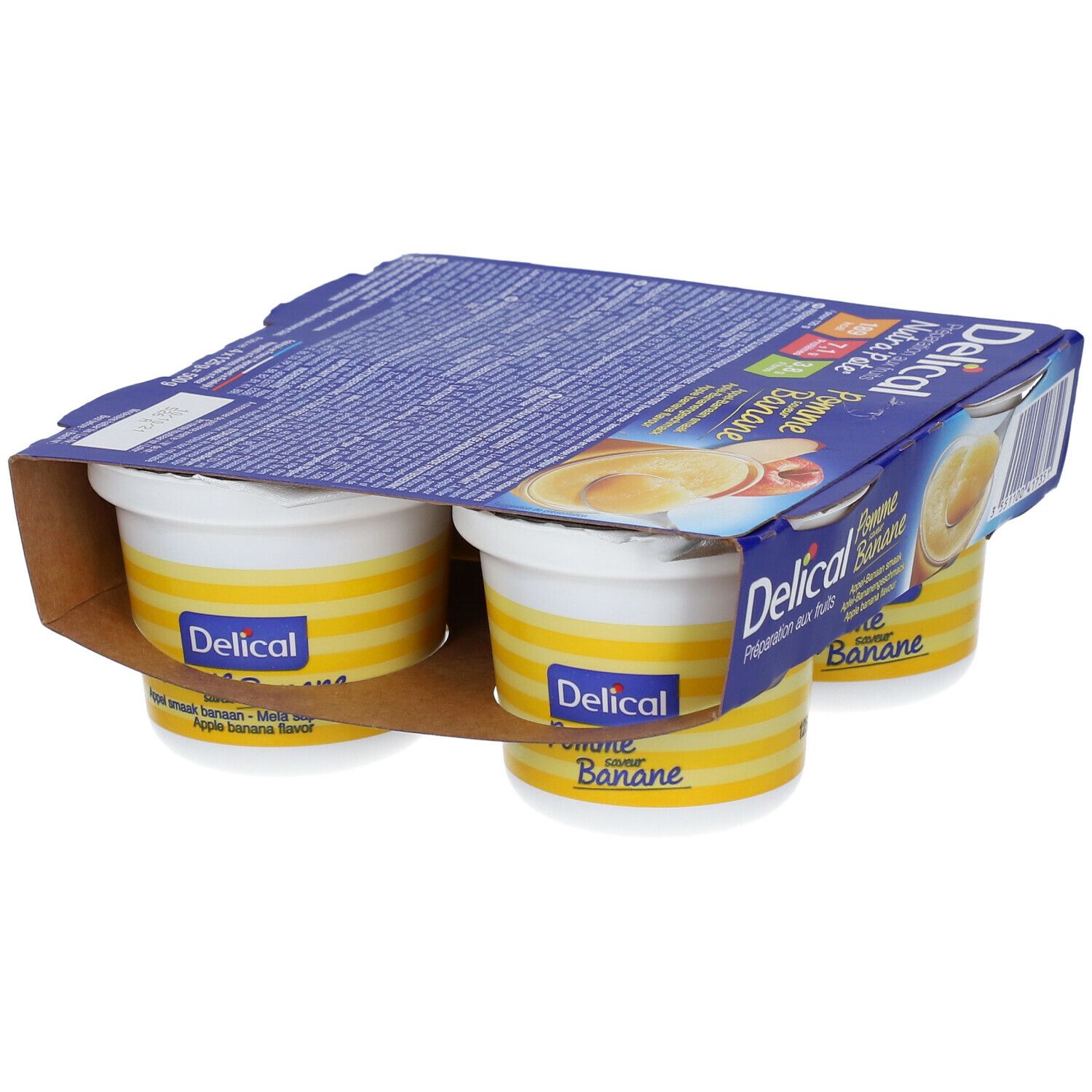 Delical Nutrapote Appel Banaan 4x125 g - Farmaline