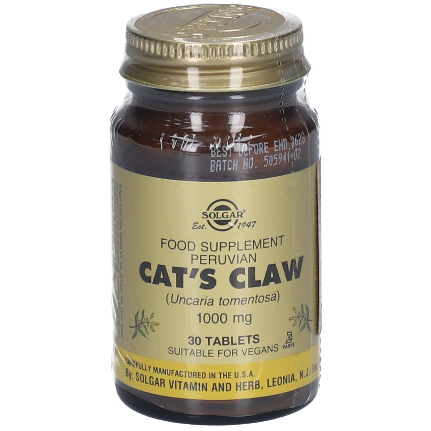 Solgar Cats Claw 1000 Mg 30 St - Farmaline