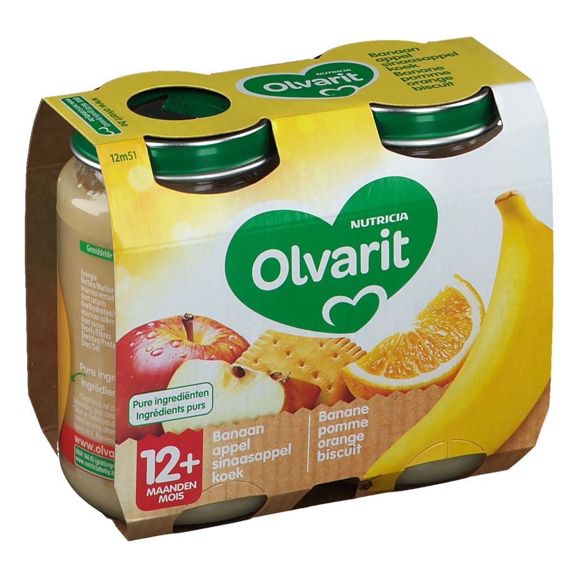 Olvarit Babyvoeding Fruitpap Banaan - Appel - Sinaasappel - Koek vanaf ...