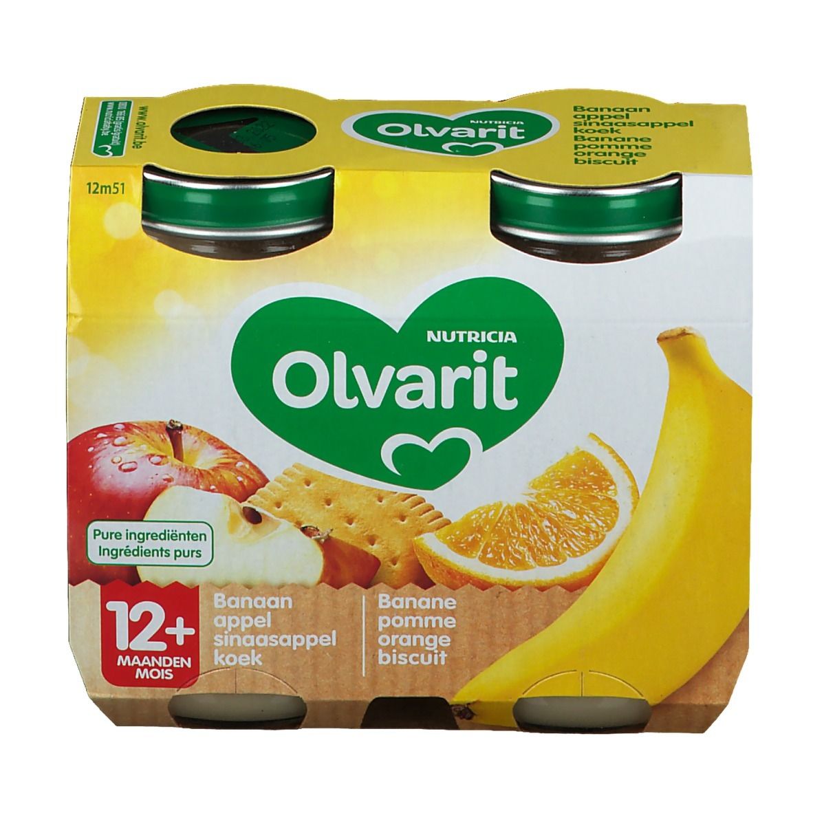 Olvarit Babyvoeding Fruitpap Banaan - Appel - Sinaasappel - Koek vanaf ...
