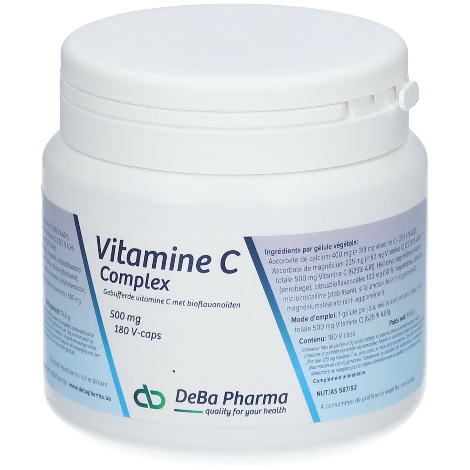 Deba Pharma Vitamine C Complex 500 mg + Bioflavonoïden 180 St - Farmaline