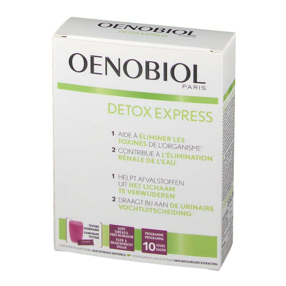 Oenobiol Detox Express Vlierbes - Drakenvrucht 10 St - Farmaline