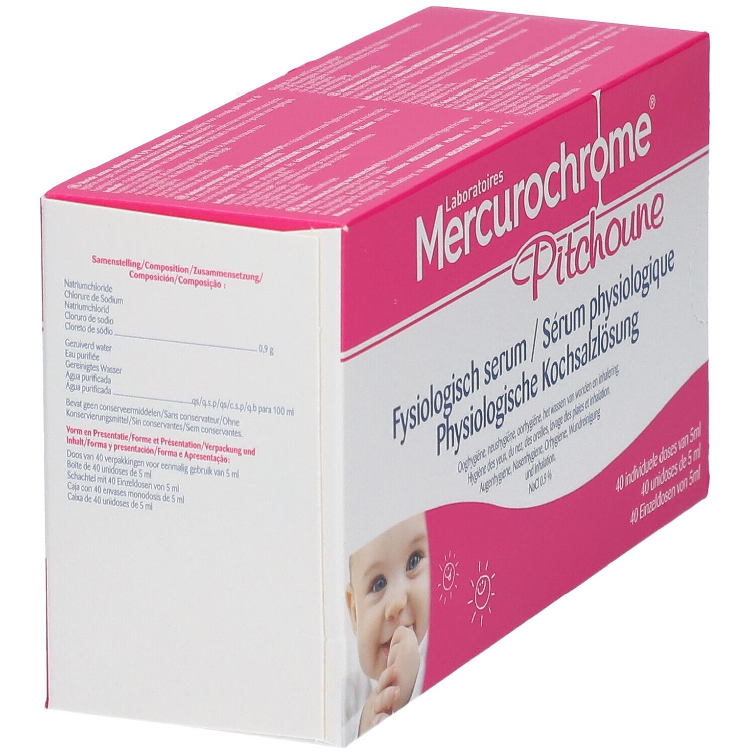 Mercurochrome® Pitchoune Sérum Physiologique 40x5 ml - Farmaline