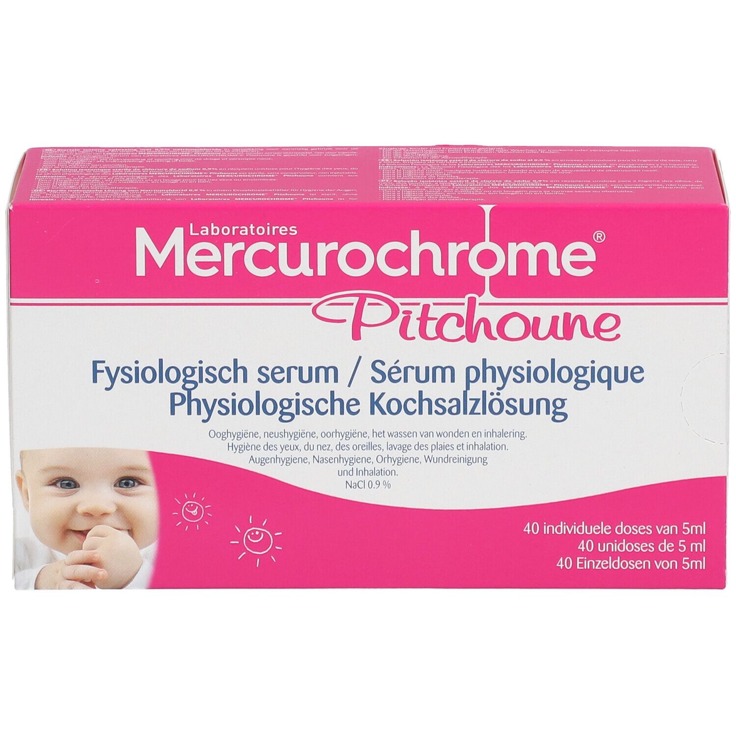 Mercurochrome® Pitchoune Sérum Physiologique 40x5 ml - Farmaline